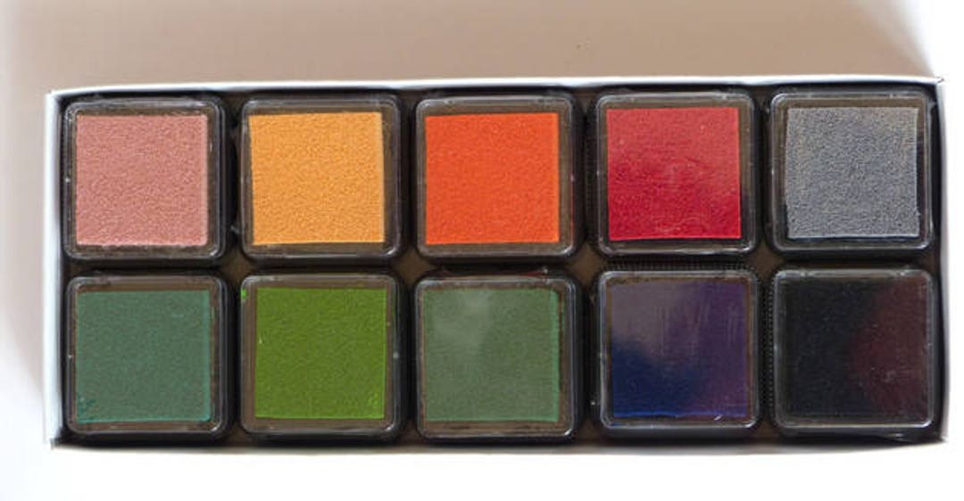 10 Ink Pads in a Set Colorful Ink Pad Set - Etsy