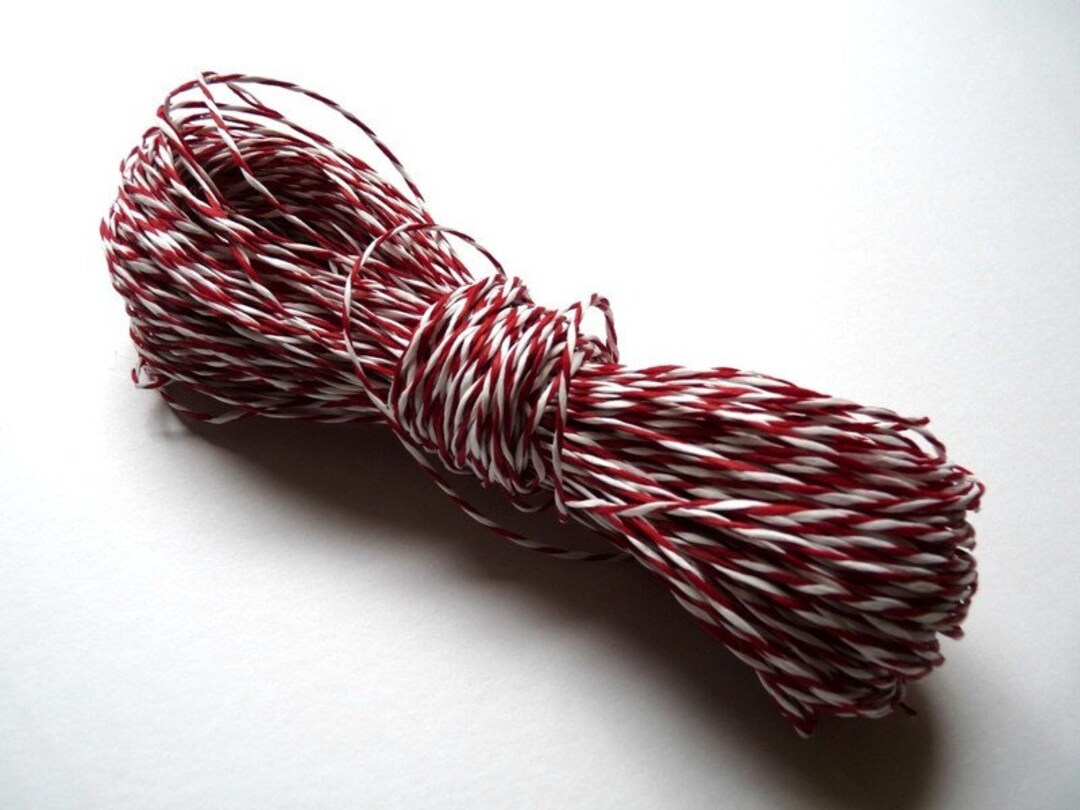 50 M Paper Cord Paper Cord Red White - Etsy