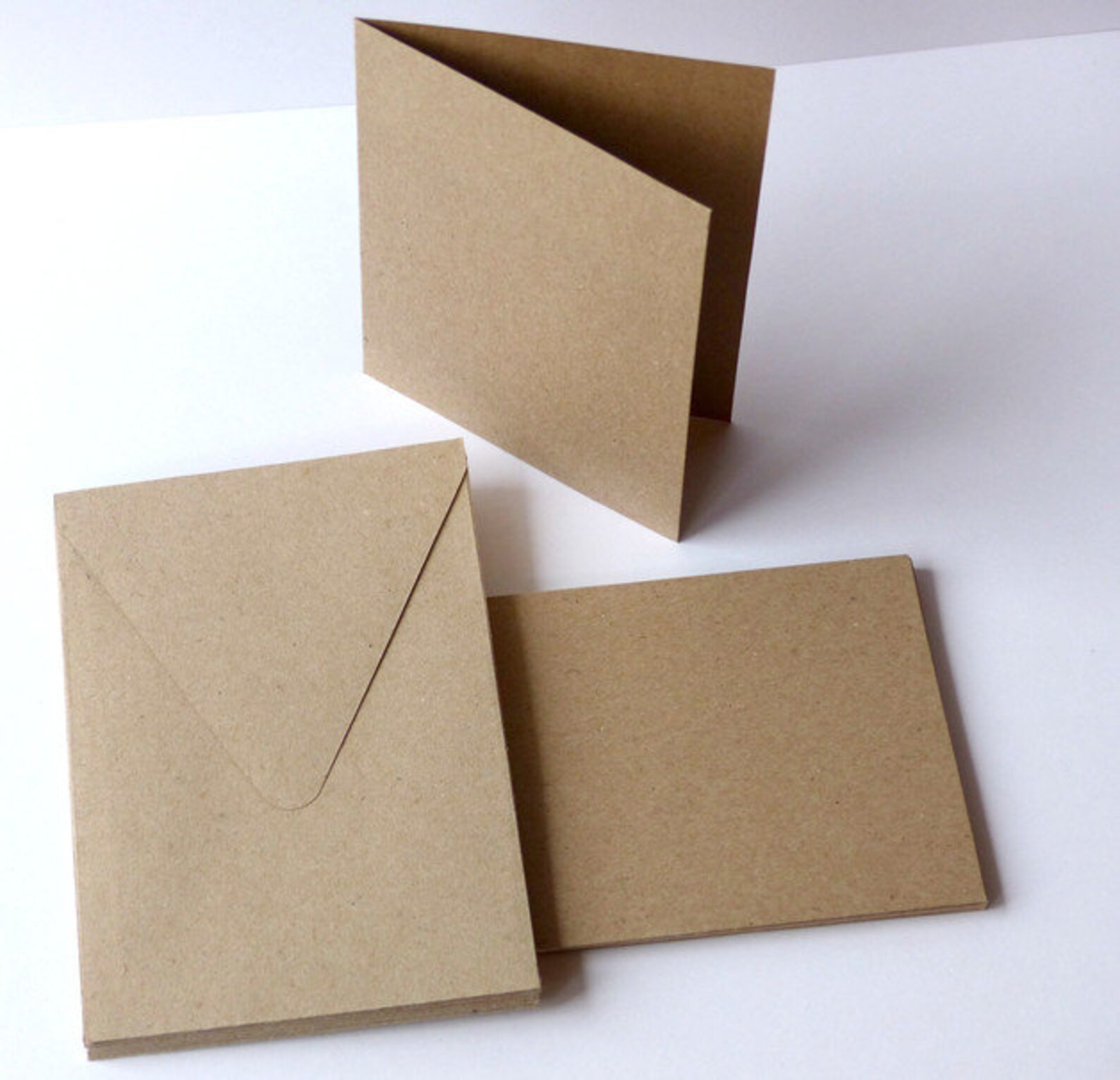 10 Rectangular Folding Cards and Envelopes Set Recycled Kraft Paper - Etsy