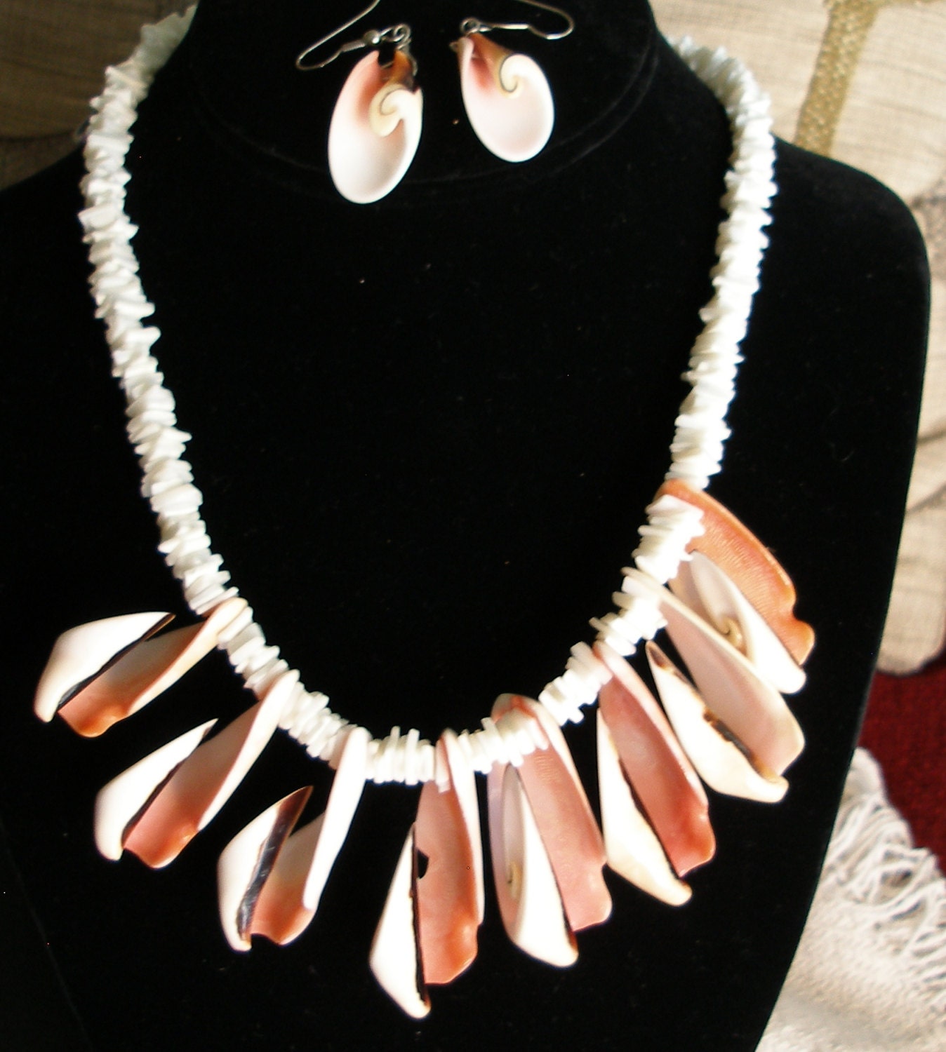 Vintage Exotic Strawberry CONCH SPIRAL Shell Jewelry From GREECE - Etsy