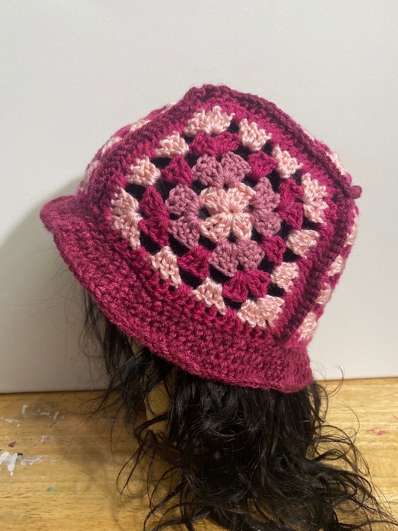 Pretty in Pink Bucket Hat Granny Square Bucket Hats - Etsy