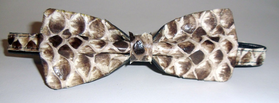 Vintage Natural Python Snakeskin Leather Bow Tie P5 - Etsy