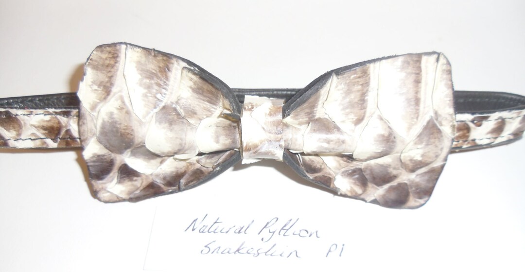 Vintage Natural Python Snakeskin Leather Bow Tie P1 - Etsy
