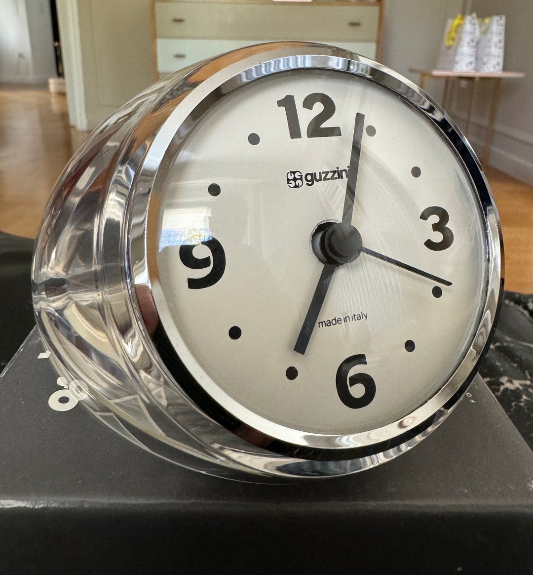 Guzzini Lucite Desk Clock - Etsy