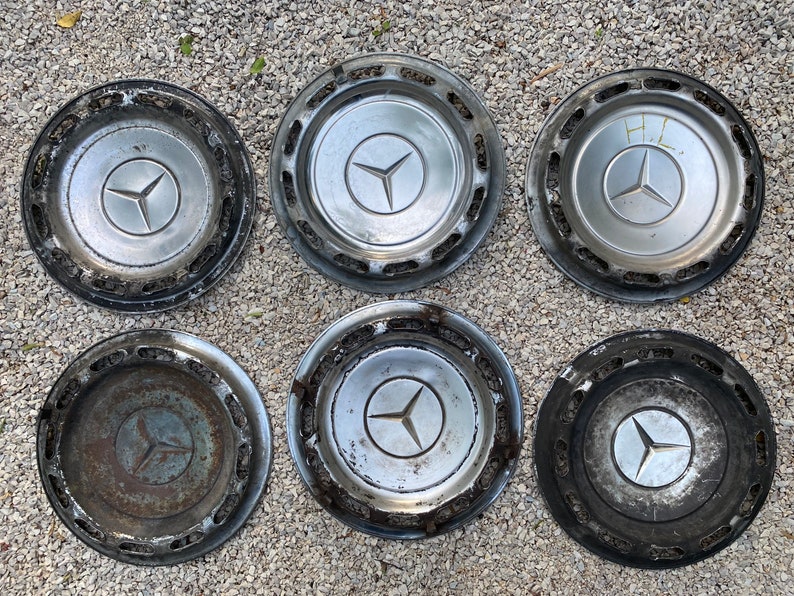 6 Mercedes-benz Vintage Wheel Covers (hubcaps) - Etsy