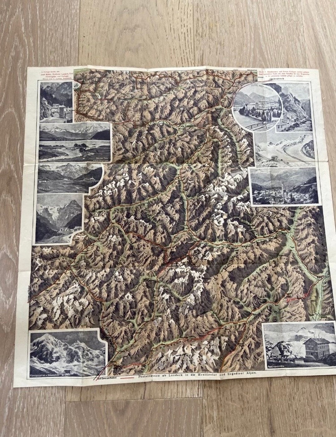 Vintage Landeck Austria Map of Von Landeck Tirol Ins Ortlergebiet ...