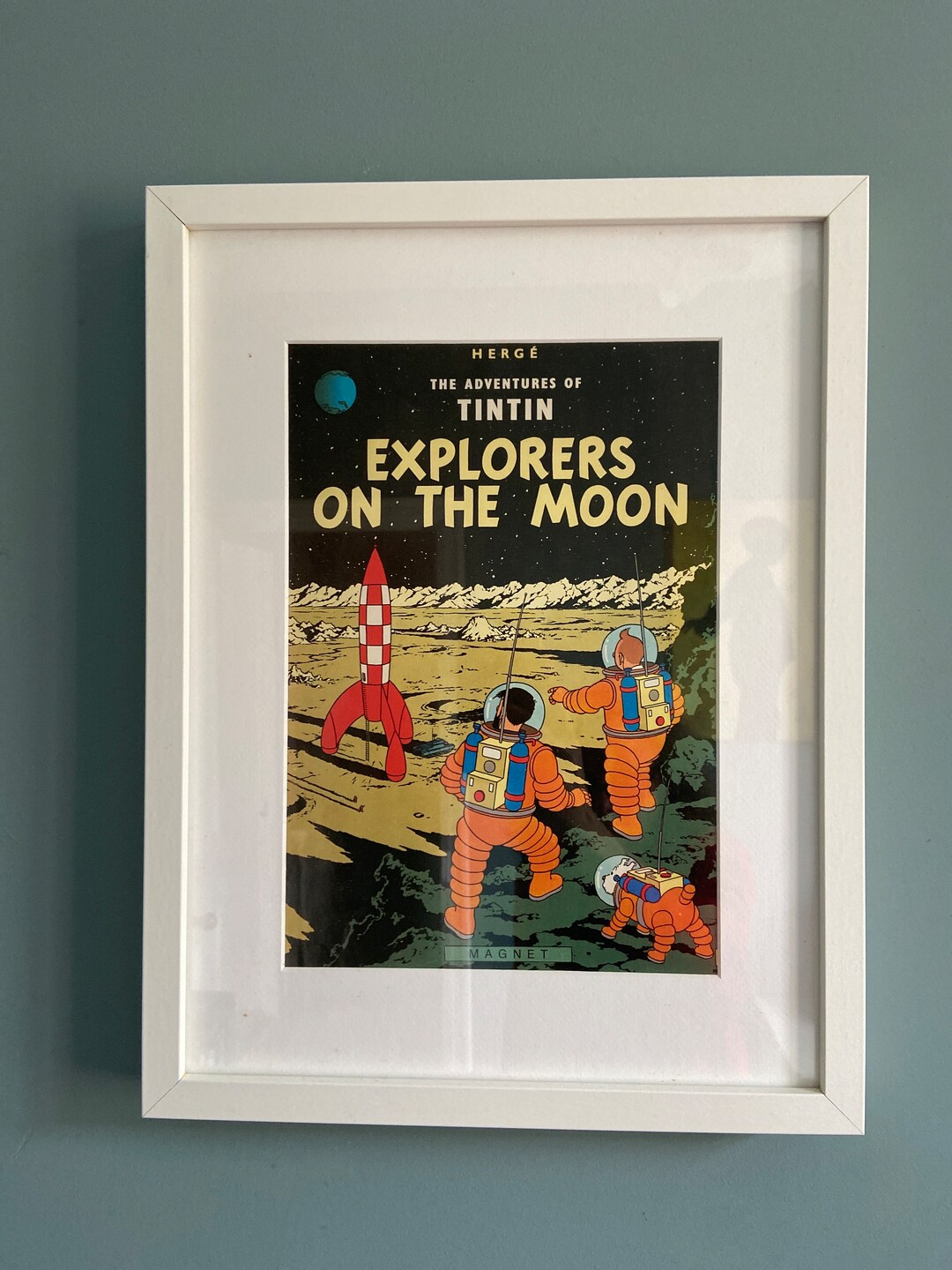 Tintin Wall Art Explorers on the Moon Magazine Cover Framed, Home Decor ...