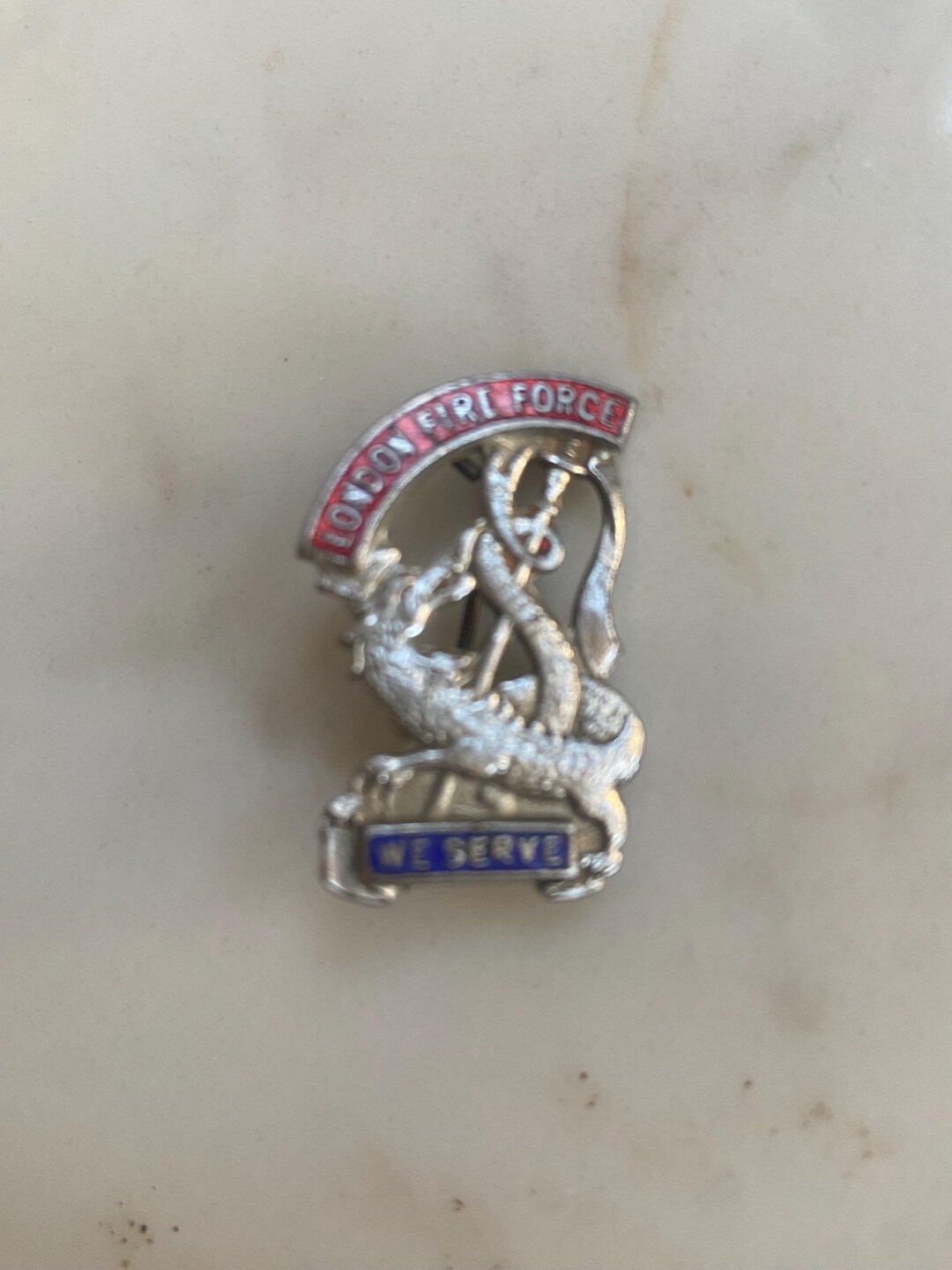 1940s Vintage London Fire Force National Fire Service Pin Badge, We ...