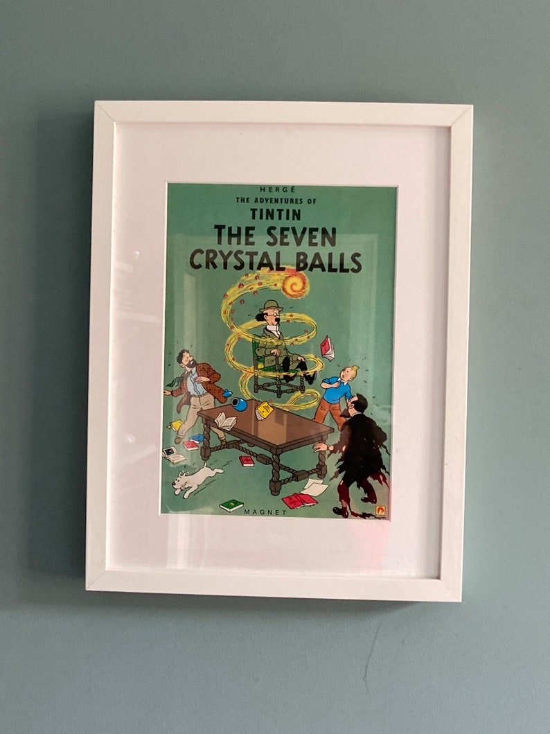 Framed Tintin Comic Magazine Cover Wall Art, the Seven Crystal Balls ...