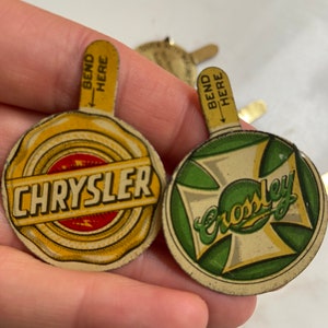 Vintage 1920s Car Badges/metal Tags X 6, From Magnet Magazine in 1929 ...