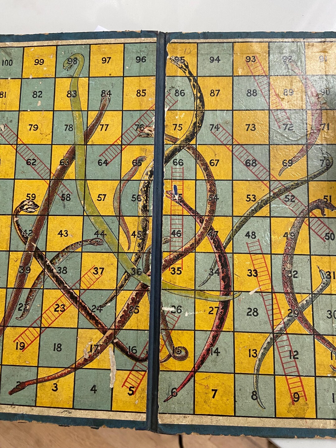 Vintage Ludo and Snakes and Ladders Double-sided Board Game. From ...