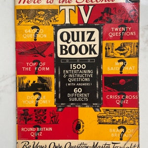 Vintage TV Quiz Book - First Edition 1959 - 1500 Questions on 60 ...