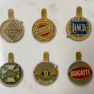 Vintage 1920s Car Badges/metal Tags X 6, From Magnet Magazine in 1929 ...