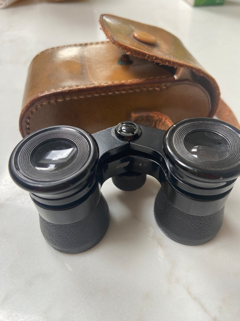 Vintage Compact Pocket Opera Glasses Binoculars in Brown Leather Case ...