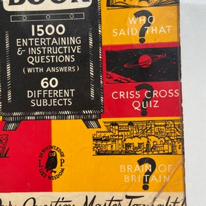 Vintage TV Quiz Book - First Edition 1959 - 1500 Questions on 60 ...