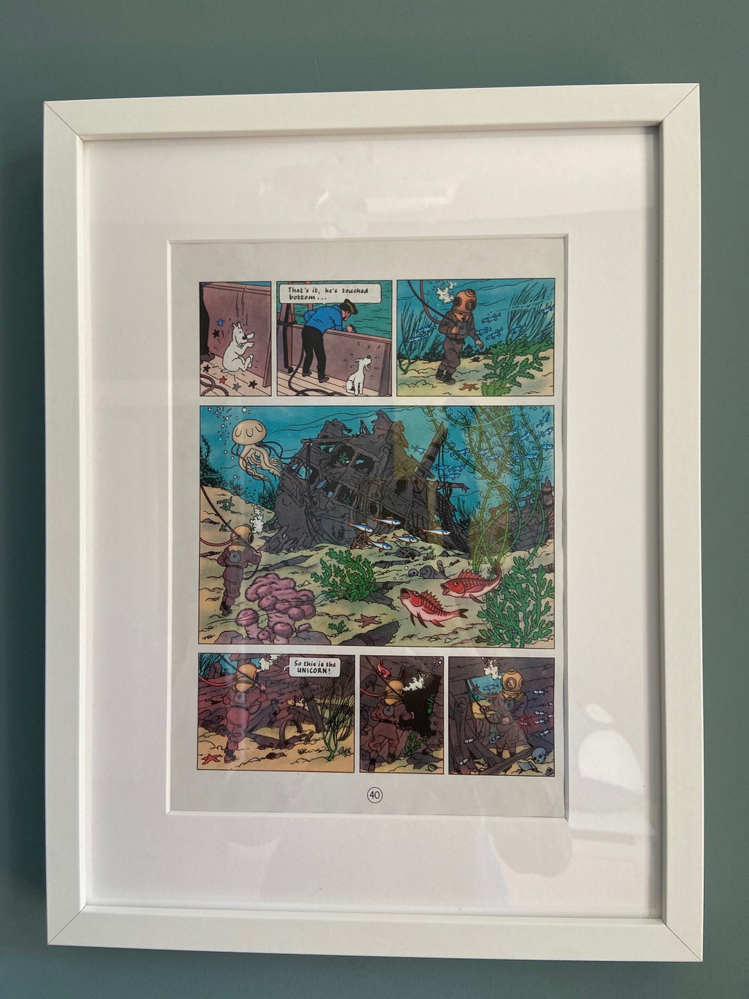 Tintin Wall Art in Frame, Ideal Housewarming, Boys or Comic Fans Gift ...
