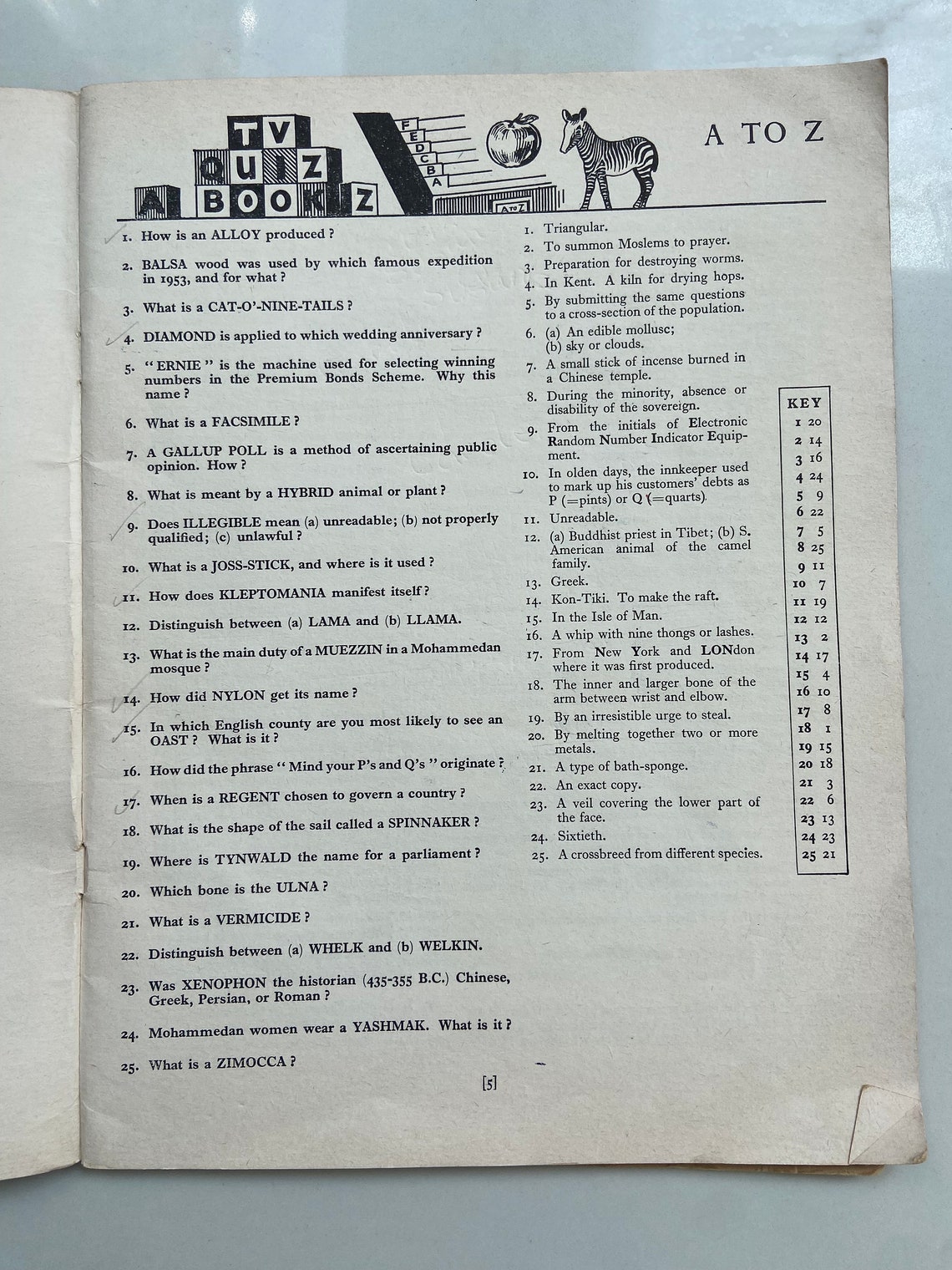 Vintage TV Quiz Book - First Edition 1959 - 1500 Questions on 60 ...
