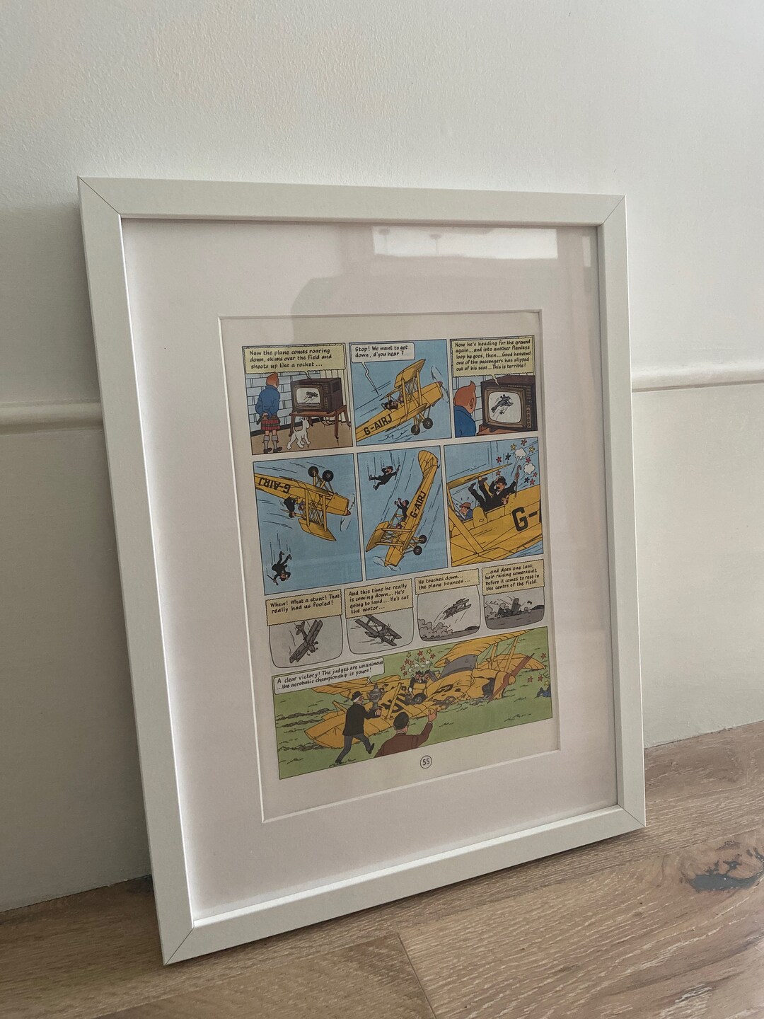 Framed Tintin Poster / Comic Wall Art From the Black Island Magazine ...