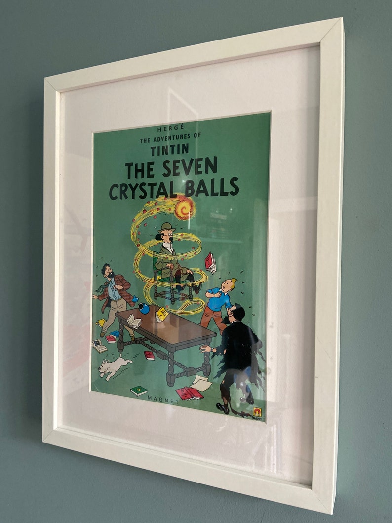 Framed Tintin Comic Magazine Cover Wall Art, the Seven Crystal Balls ...