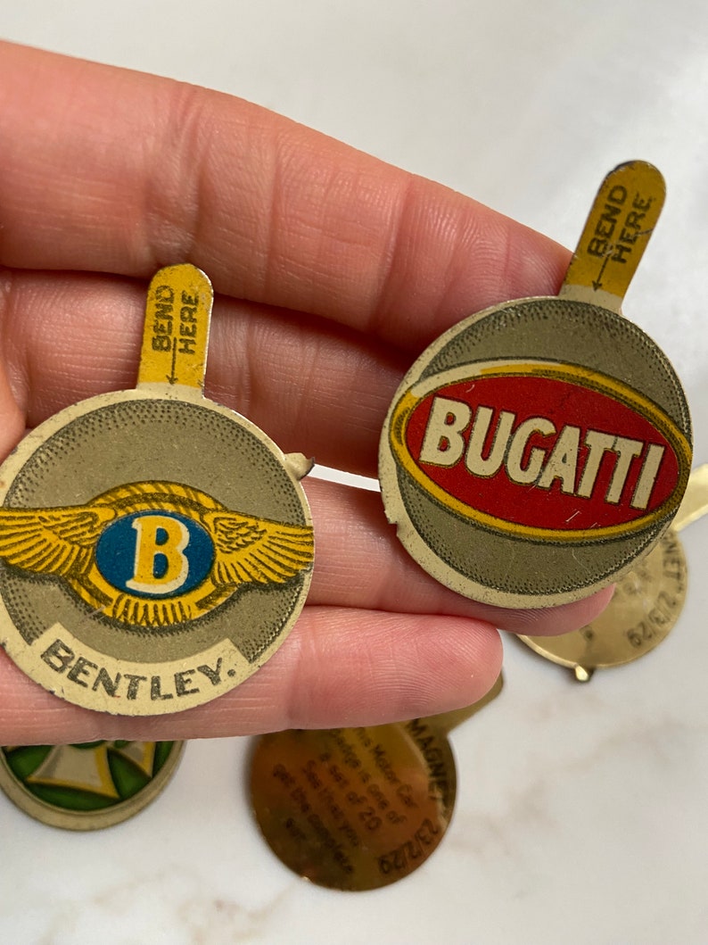 Vintage 1920s Car Badges/metal Tags X 6, Given With Magnet Magazine in ...