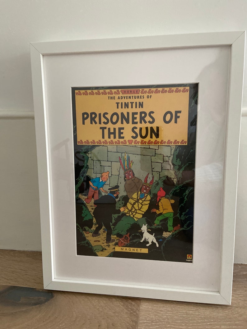 Framed Tintin Wall Art Magazine Cover Prisoners of the Sun, Childrens ...