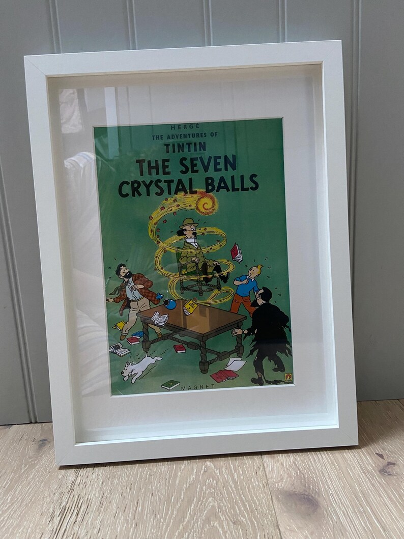 Framed Tintin Comic Magazine Cover Wall Art, the Seven Crystal Balls ...