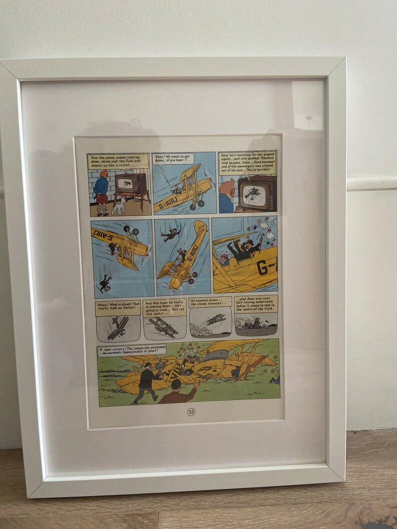 Framed Tintin Poster / Comic Wall Art From the Black Island Magazine ...