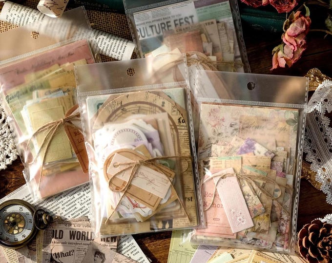 Small Vintage Paper Ephemera Bundle of Over 100 Items Retro Scrapbook ...