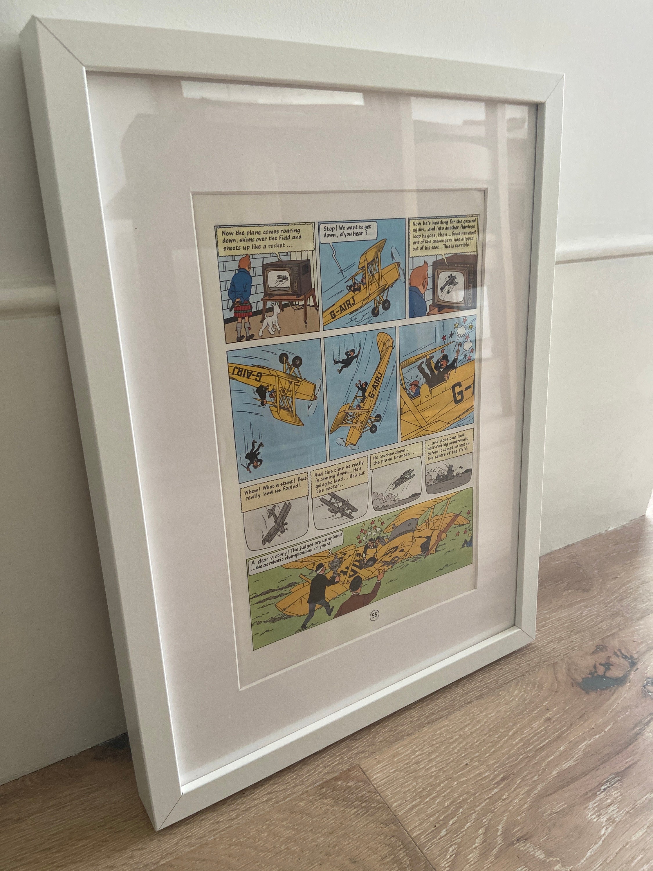 Framed Tintin Poster / Comic Wall Art From the Black Island Magazine ...