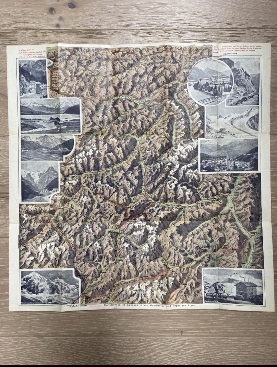 Vintage Austria Map of Landeck Von Landeck Tirol Ins Ortlergebiet ...