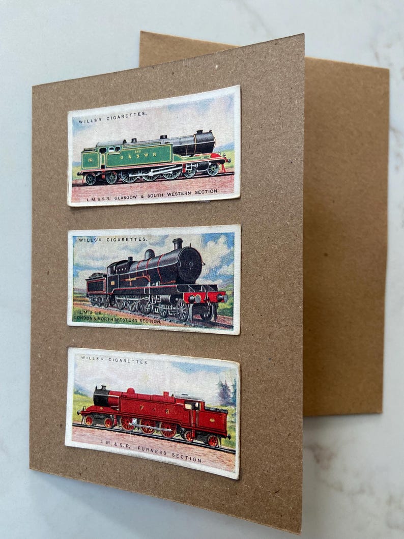 Early 1900s Cigarette Card Greetings Card | Handmade Ephemera Collage ...