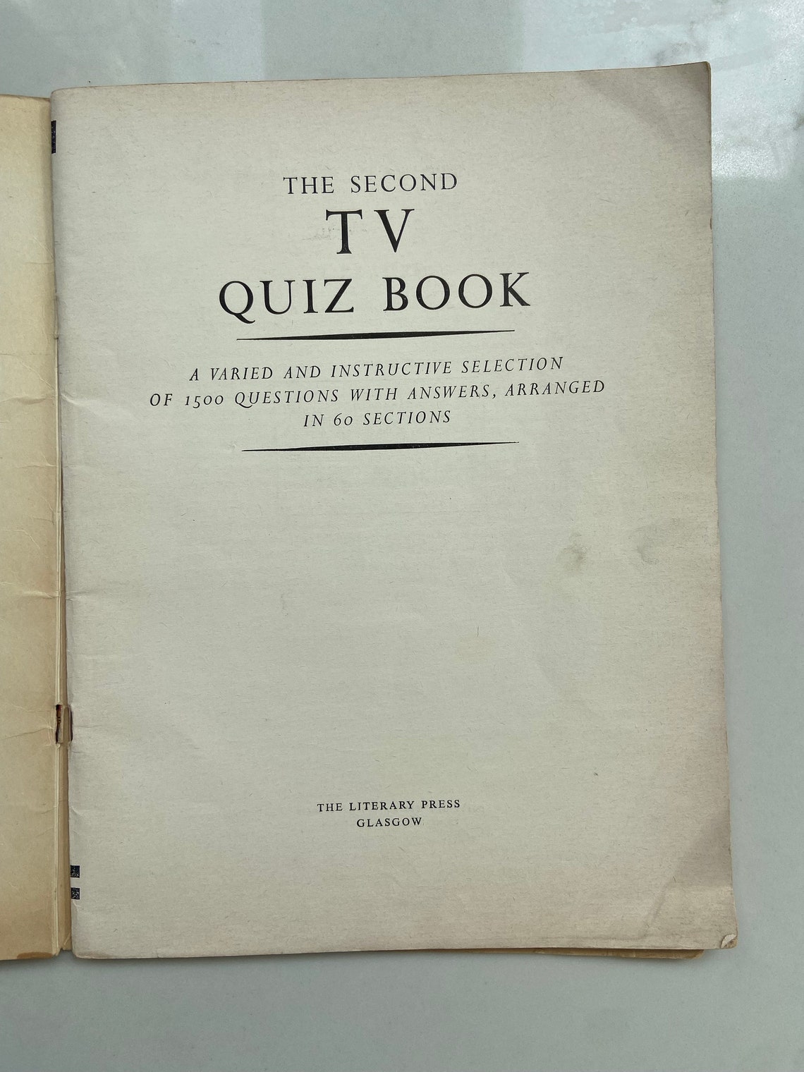 Vintage TV Quiz Book - First Edition 1959 - 1500 Questions on 60 ...