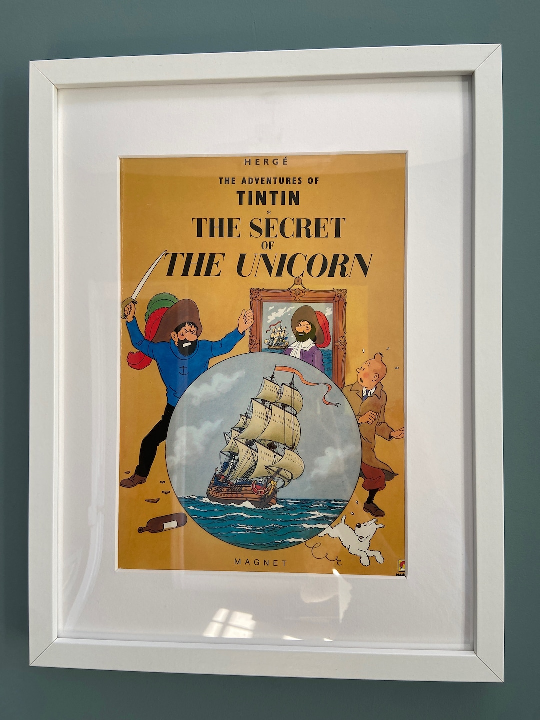 Tintin Secret of the Unicorn Framed Print • Vintage Comic Cover Wall ...