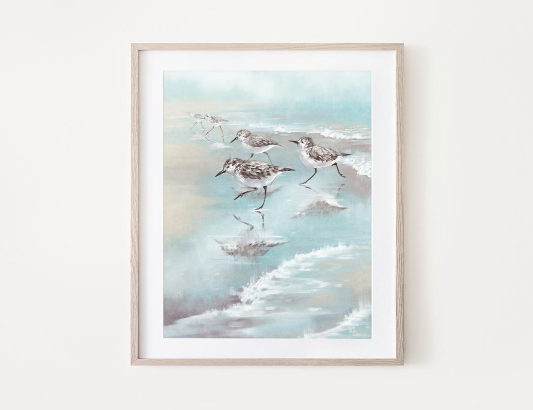 Sandpiper Art Print #1: Beach House Coastal Wall Decor - Etsy