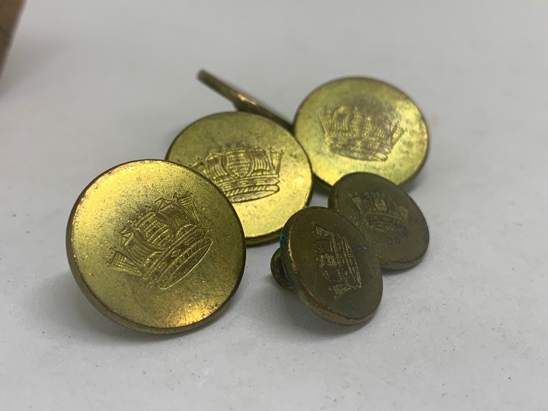 Job Lot of 6 Antique Livery Crown Buttons Military Uniform - Etsy