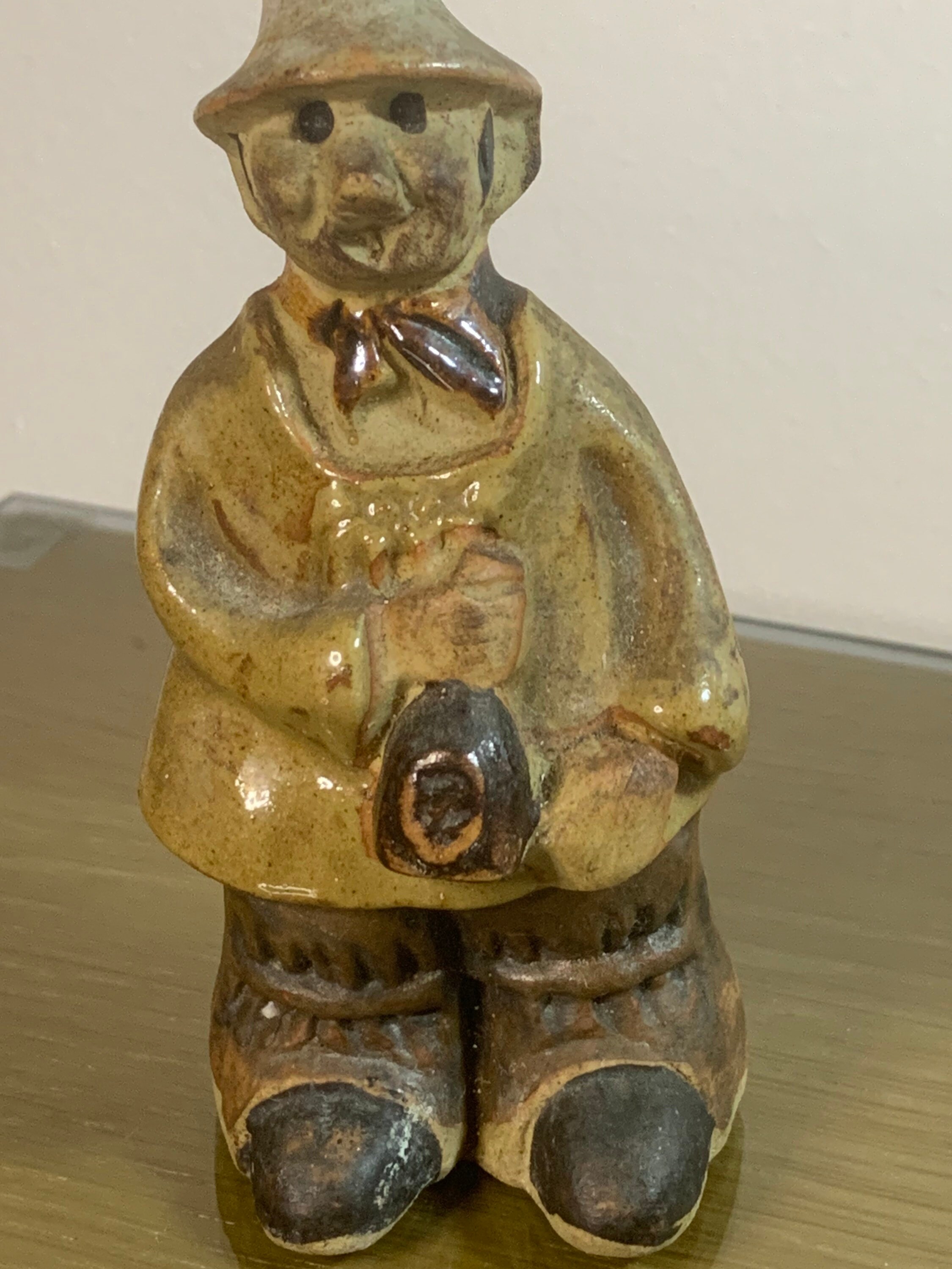 TREMAR Vintage Cornwall Pottery Man With Bottle Figurine - Etsy