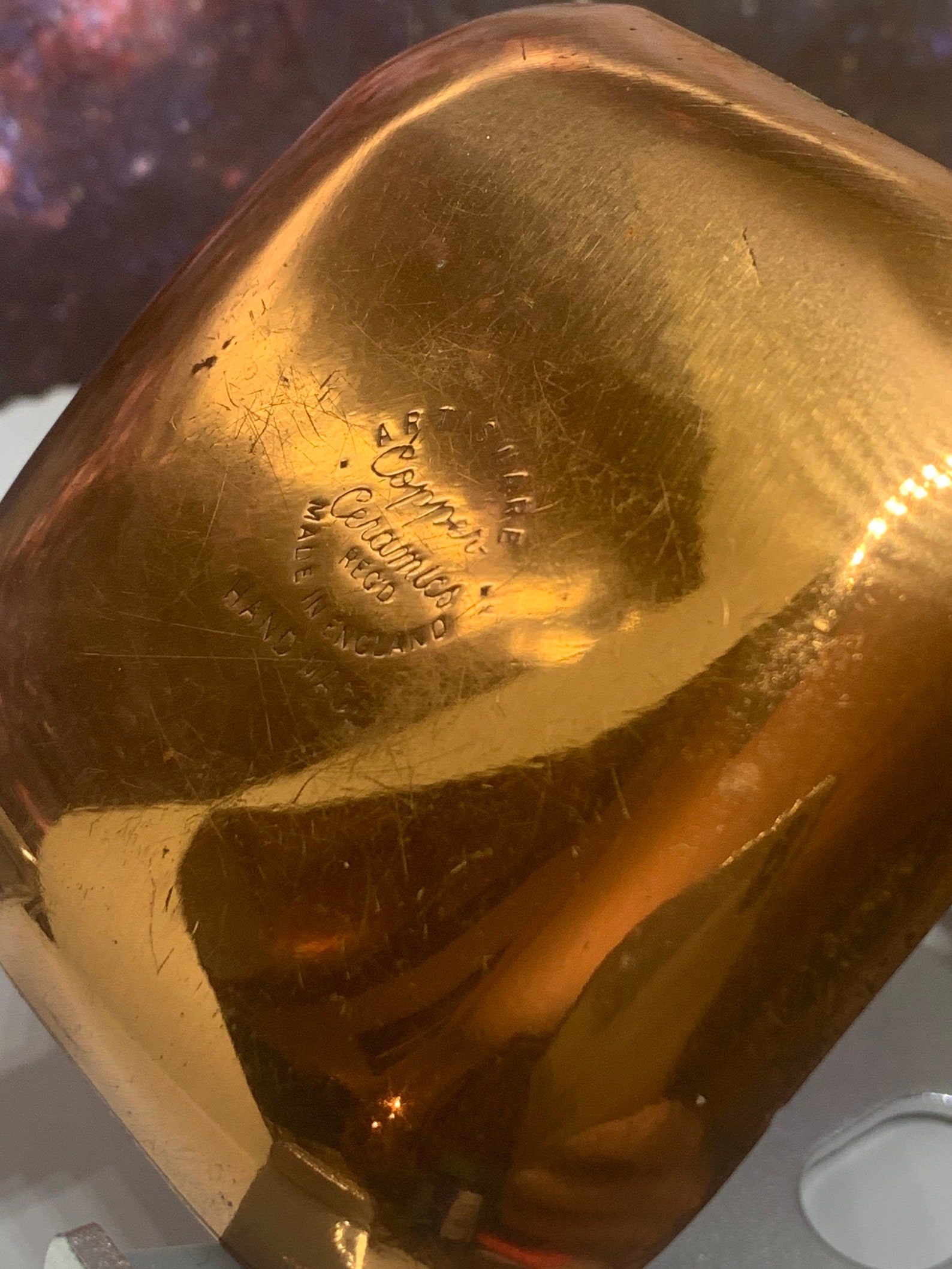 Artisware Copper Ceramic Redg. Vintage Enamel on Copper Pin - Etsy