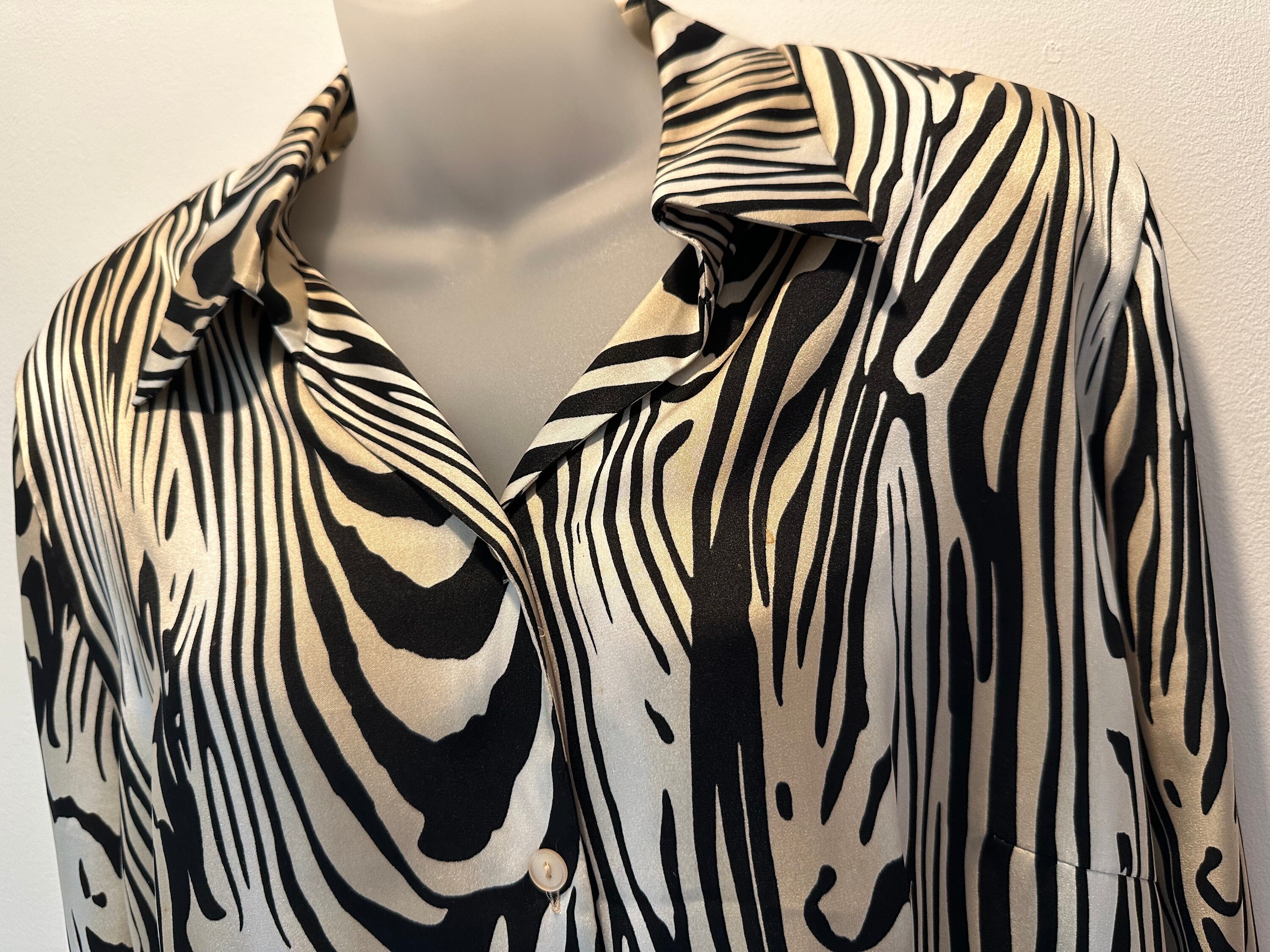 NEW Basler Horst Basler Vintage Tiger Print Blouse - Etsy