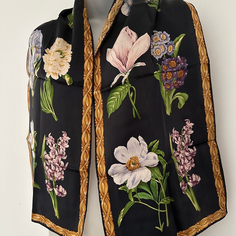 Scarf With Flowers - Etsy