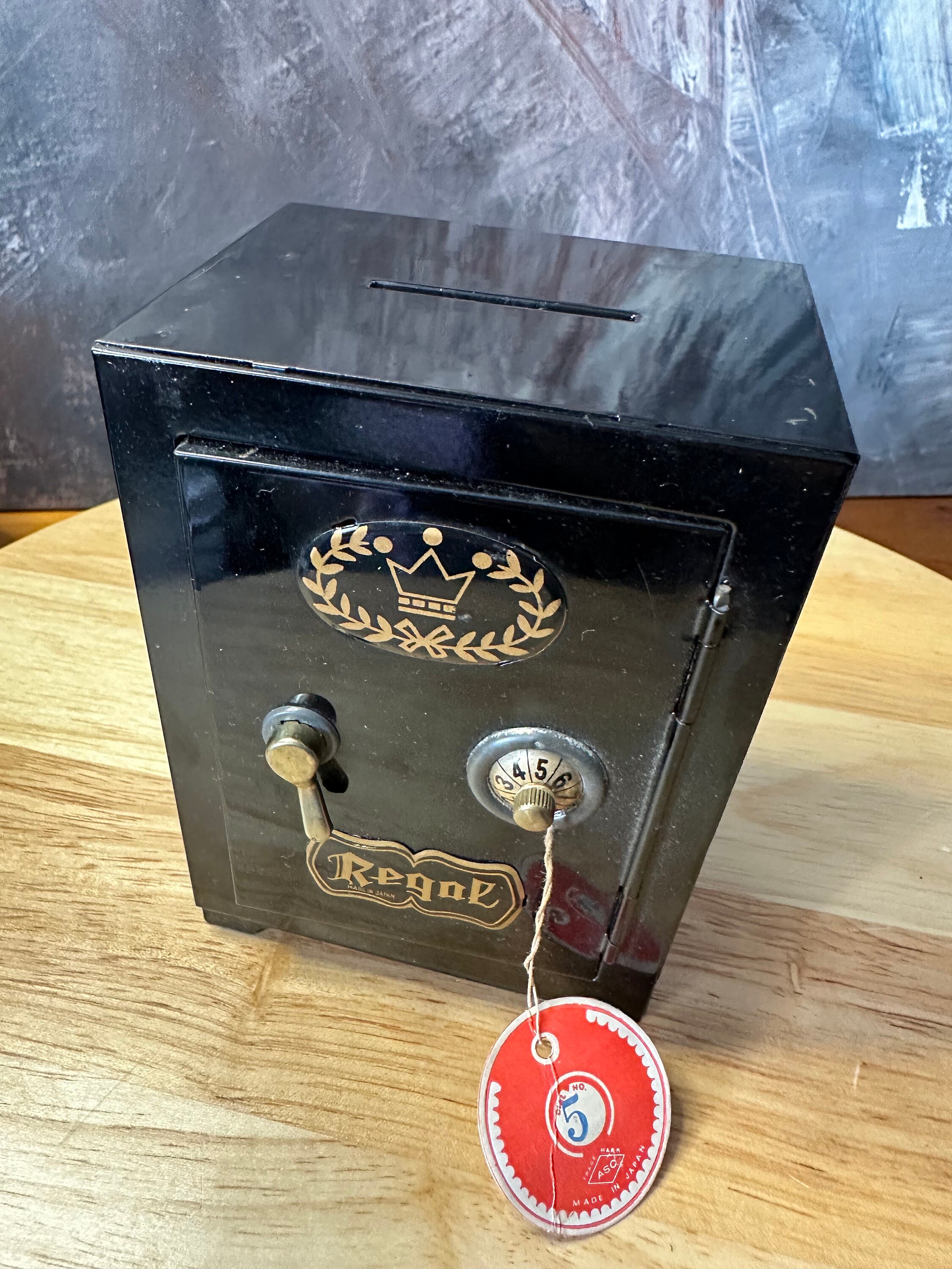 NEW Regal Vintage Black Metal Safe Money Box Made in Japan Small Black ...
