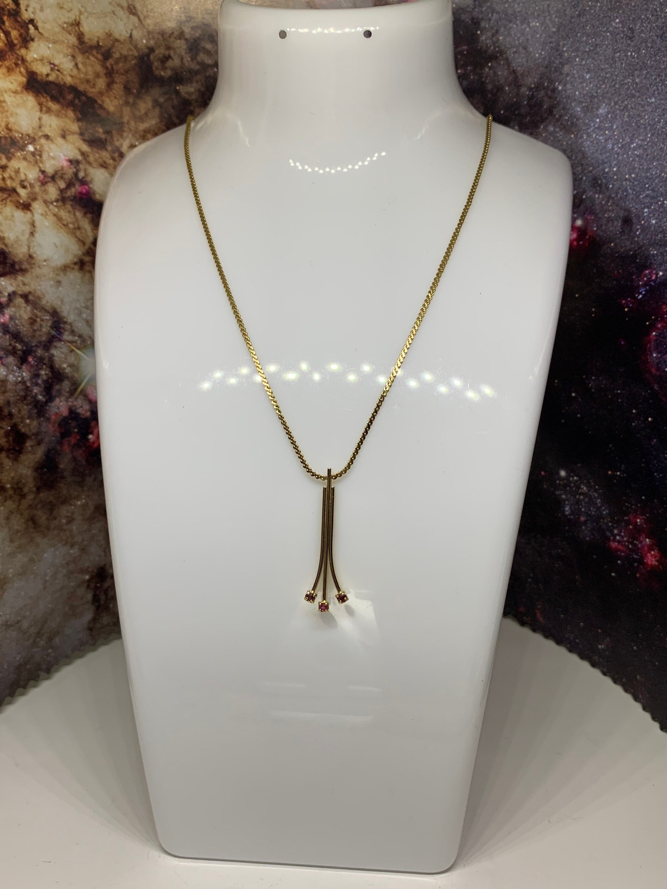 Avon Vintage Elegant Gold Ruby Chain Necklace Vintage - Etsy