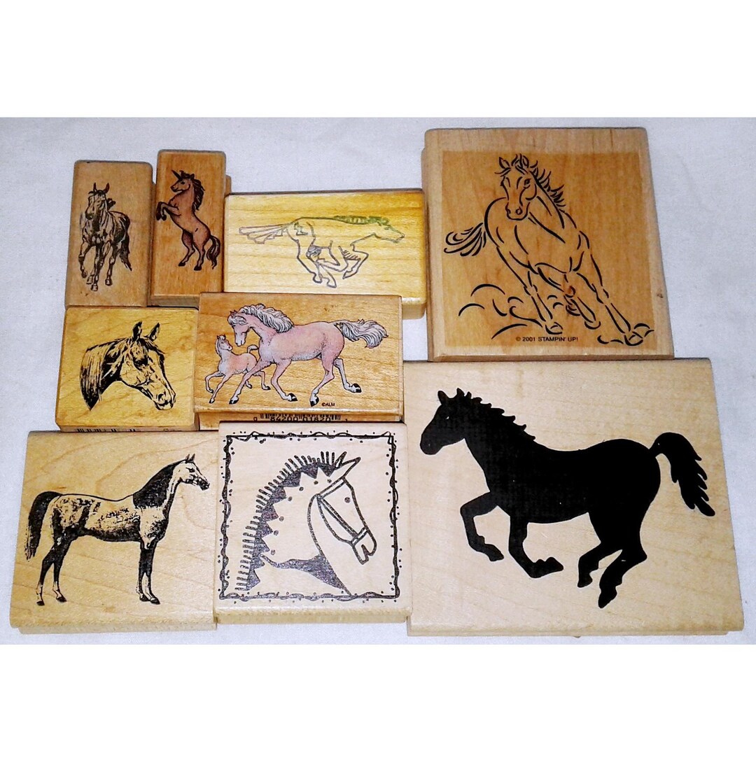 Lot All Horse Rubber Stamps Rare Vintage Stallion Mare Colt Arabian ...