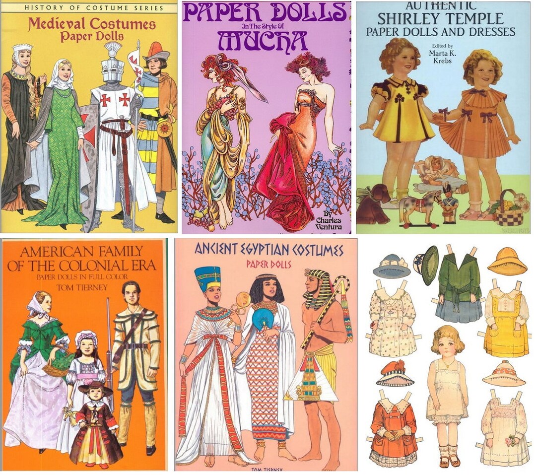 Digital Lot Vintage Paper Doll Books Sheets Printable PDF JPEG Files ...