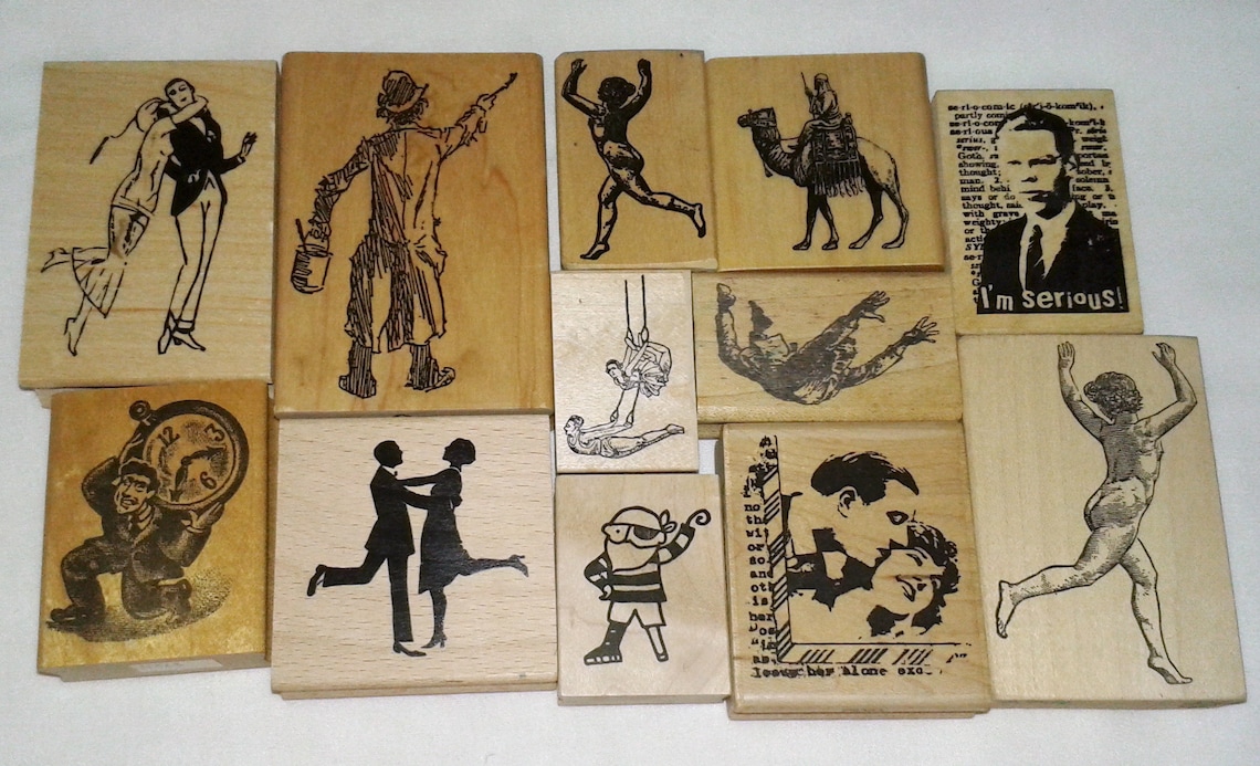 Choose Small Vintage People Rubber Stamp Face Man Woman Great - Etsy
