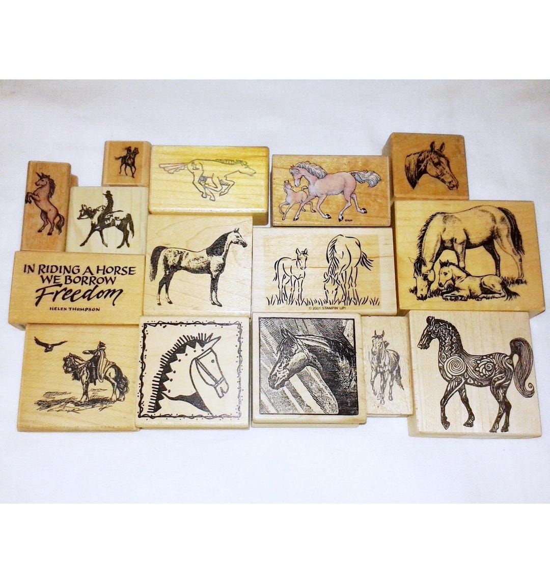 Choose Small Horse Rubber Stamp Rider Cowboy Prince King Stallion Mare ...