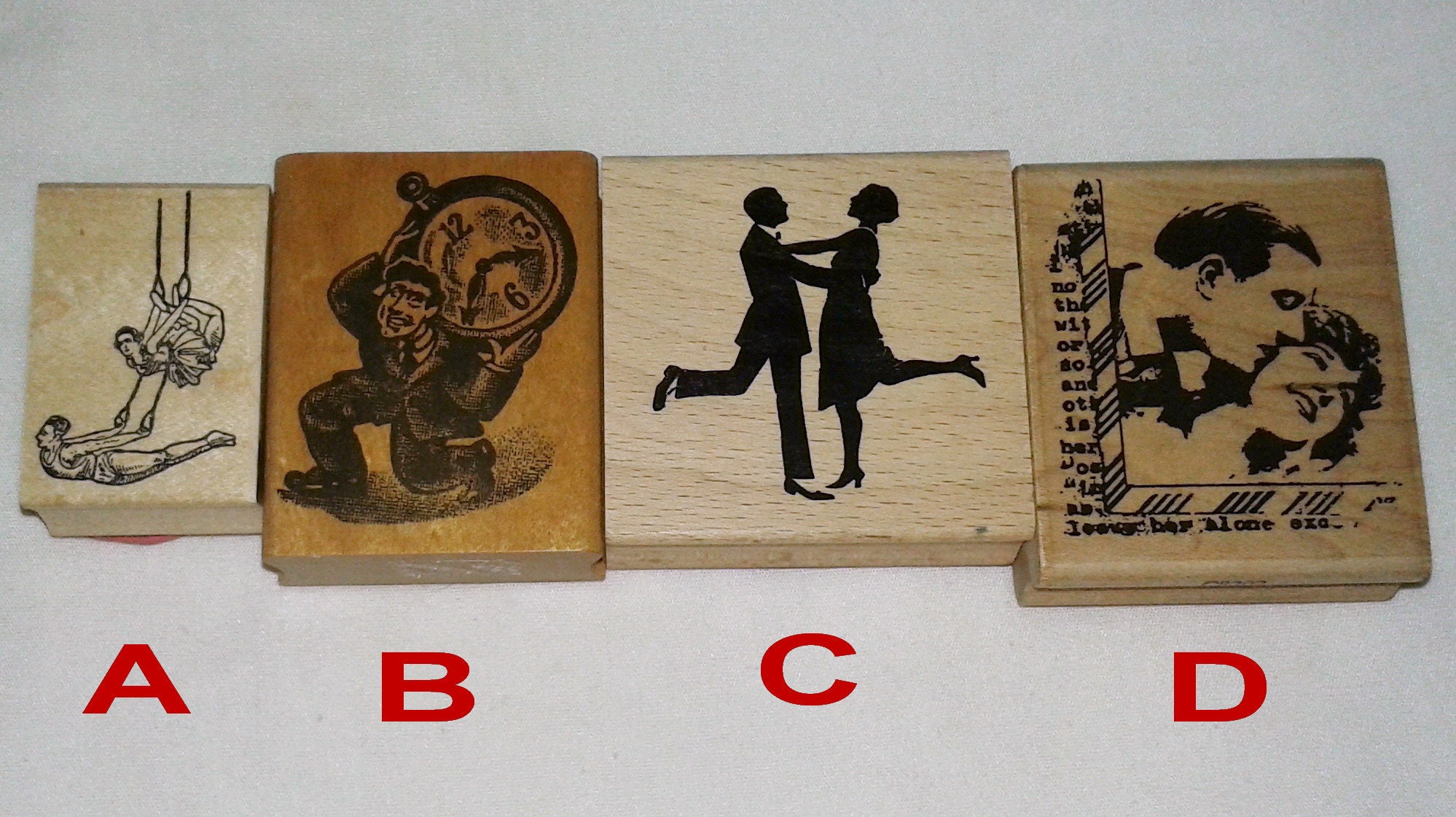Choose Small Vintage People Rubber Stamp Face Man Woman Great - Etsy