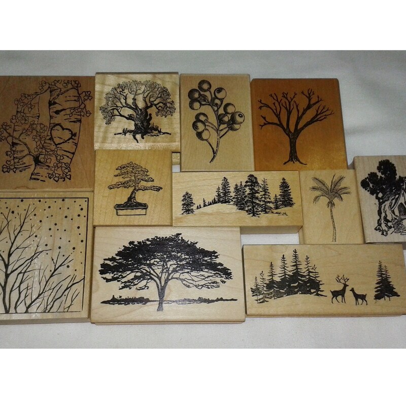 Tree Rubber Stamp - Etsy
