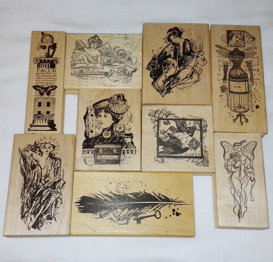 Choose Acey Deucy Rubber Stamp Lynne Perrella Collage Angel Goddess ...