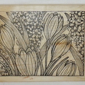 Choose XL Large Peddler's Pack Background Rubber Stamp Tulip Seashell ...