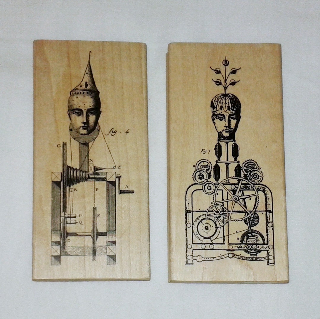 Choose Large Rare Steampunk Man Machine Rubber Stamp in the - Etsy